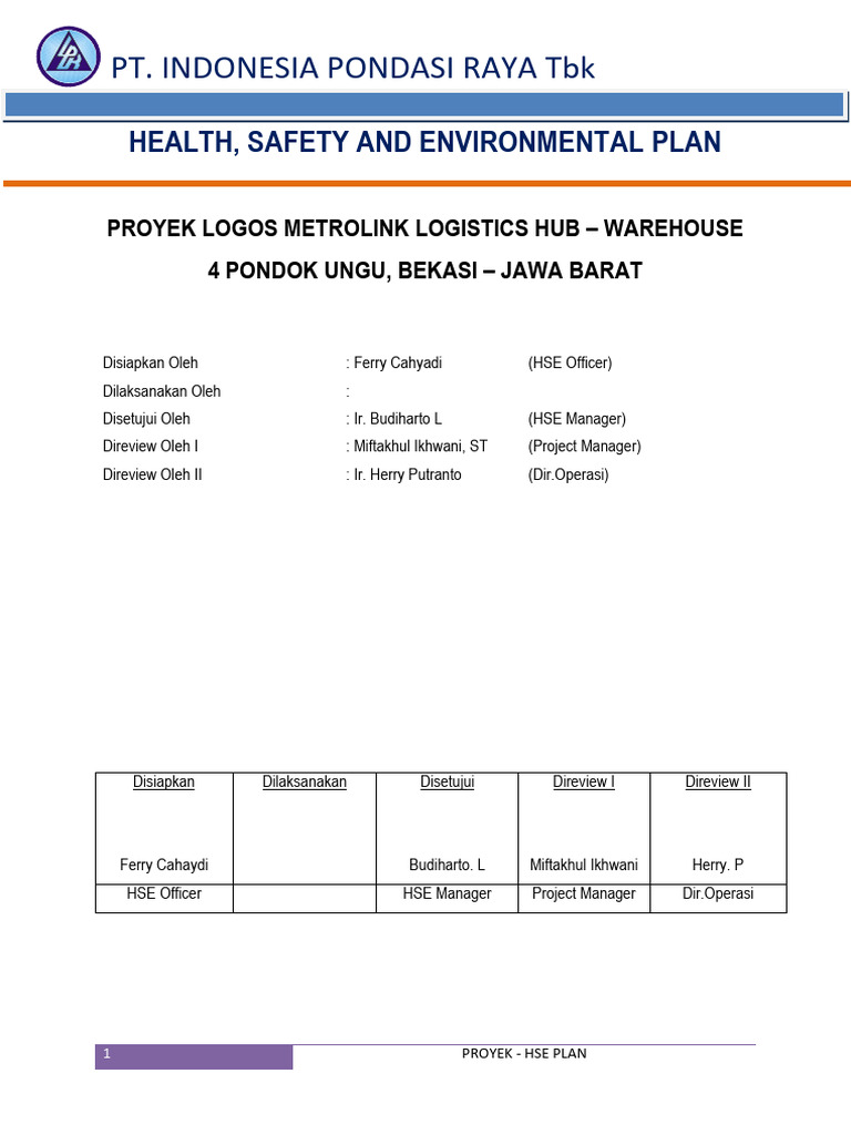 1 HSE Plan - Correcting | PDF
