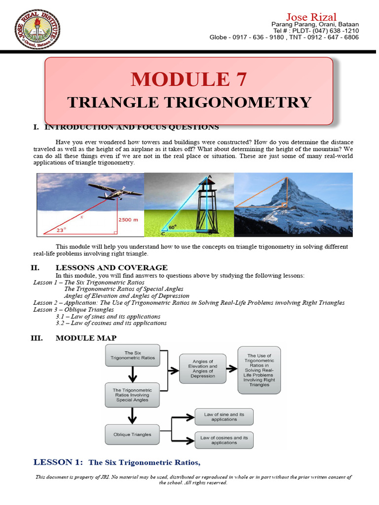 Module 7 Triangle Trigonometry | PDF