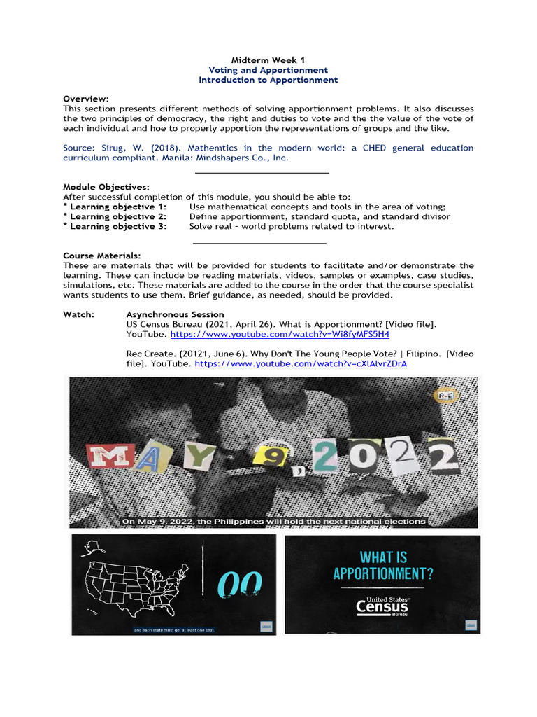 Apportionment Methods Guide | PDF | Apportionment (Politics) | Mathematics