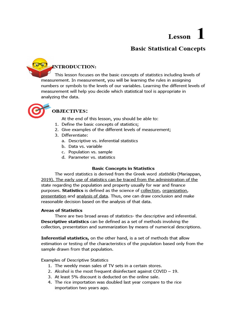 Basic Statistics & Measurement Levels | PDF | Statistics | Level Of Measurement
