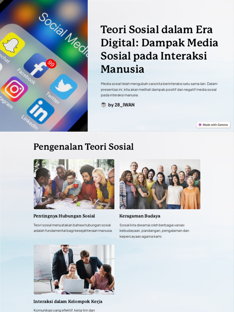Teori Sosial Dalam Era Digital Dampak Media Sosial Pada Interaksi ...