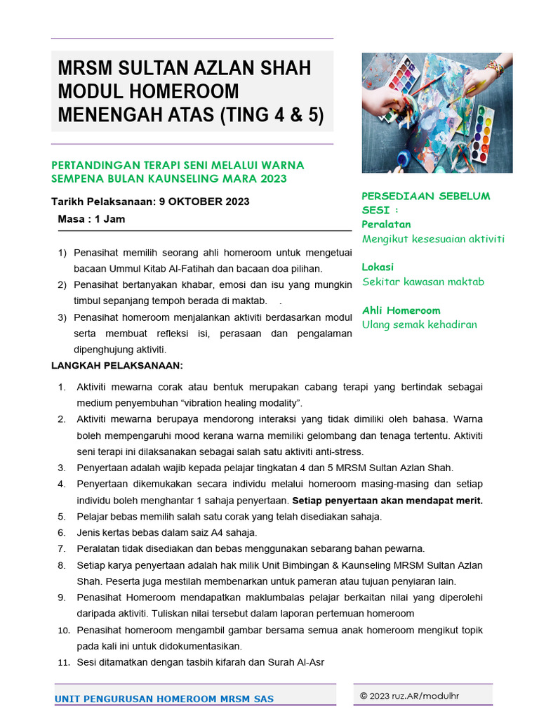 Modul HR Sem 2 2023 Art Therapy | PDF