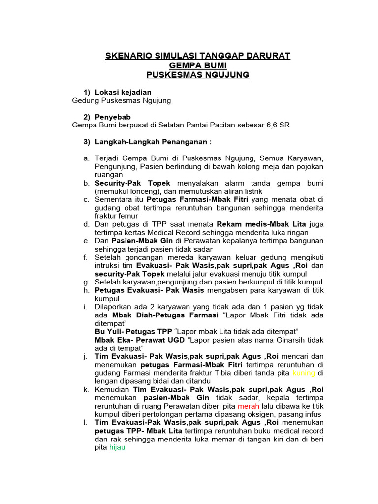 Skenario Gempa Bumi | PDF