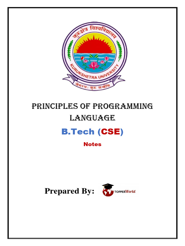 Principles of Programming Language: B.Tech | PDF | Data Type | Computer Program