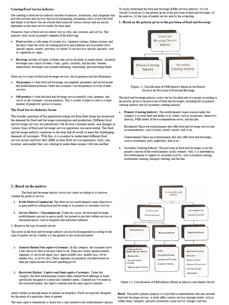 Introduction To Food and Breverage Service Industry | PDF | Restaurants ...