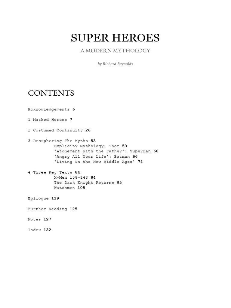 Superheroes: A Modern Mythology | PDF | Superman | Superheroes