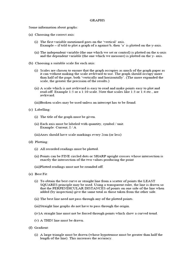 Physics Handout - GRAPHS | PDF | Cartesian Coordinate System | Slope