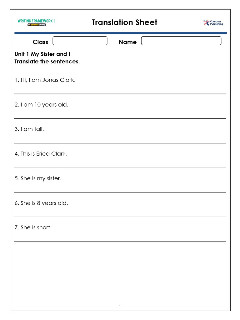 Fourth Grade Translation Practice | PDF