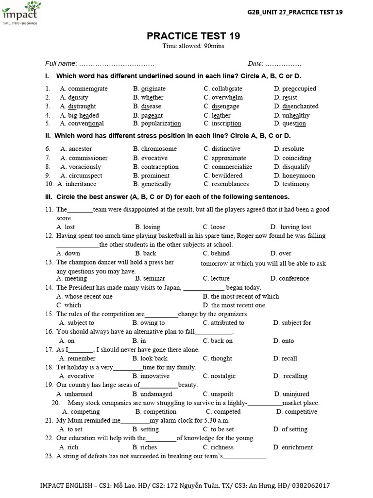 Practice Test 11 | PDF