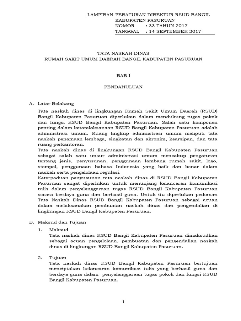 Contoh - Pedoman - Tata Naskah - Rsud | PDF