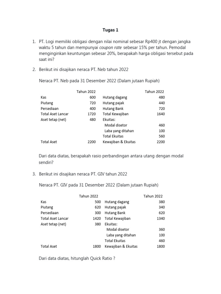 Tugas 1 - EKMA4213 | PDF