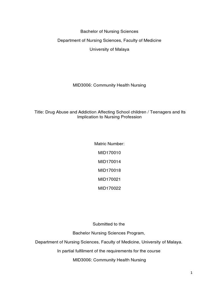 ASSIGNMENT Drug Abuse | PDF | Substance Abuse | Psychiatry