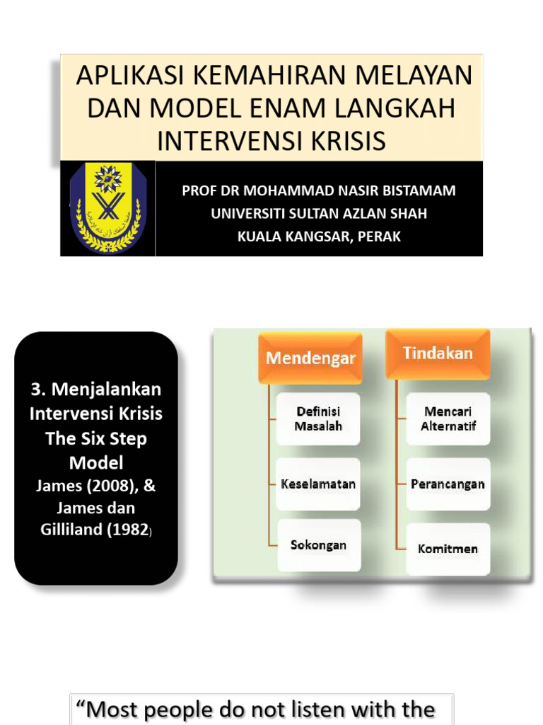 3 Application Of Attending Skills And Six Step Model Crisis
