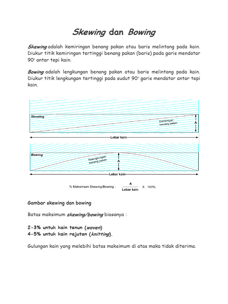 Skewing Dan Bowing Kain Knitting | PDF
