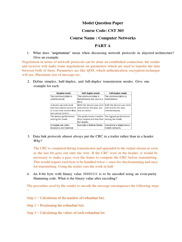 Model KTU QP With Answer | PDF | Internet Protocols | Transmission Control Protocol