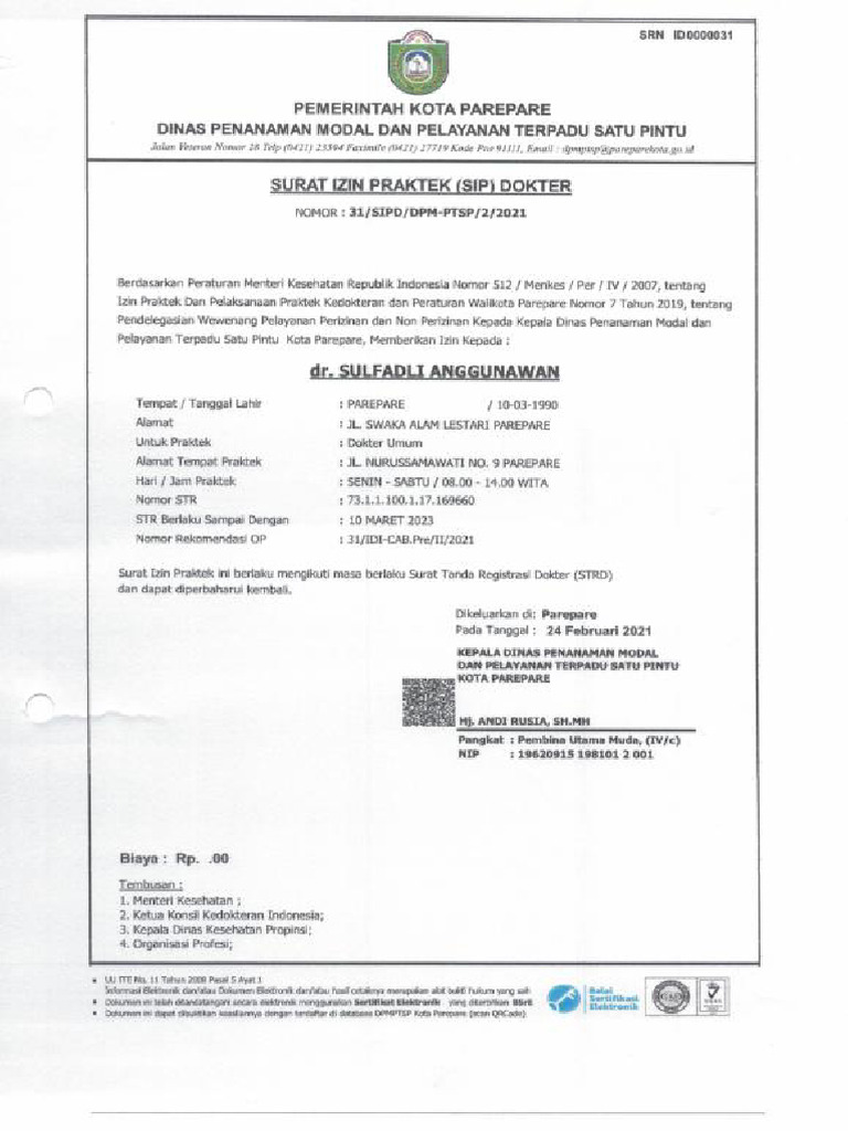 Sip Dokter Umum - 012 | PDF