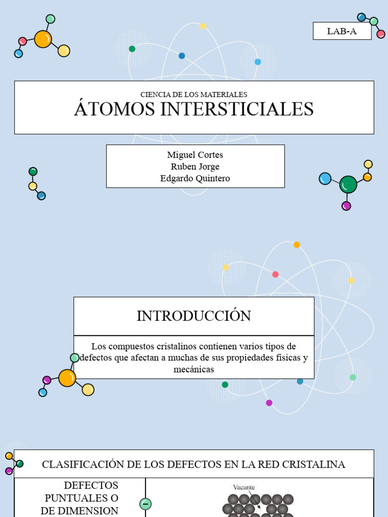 Defectos Intersticiales en Cristales | PDF | Cristal | Estructura ...