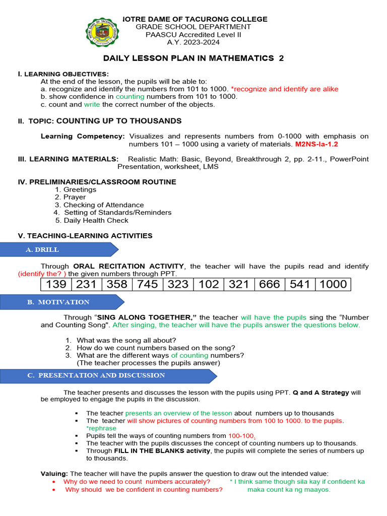 Math 2 UNIT 1 LESSON 1 | PDF