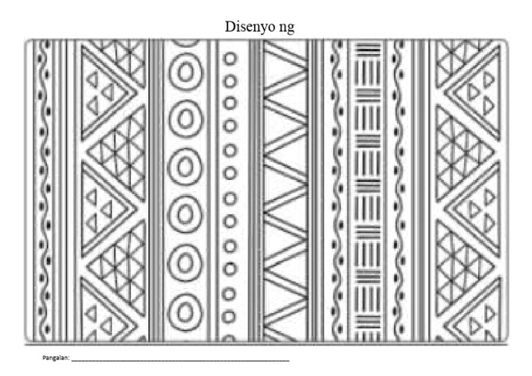 Disenyong Etniko Coloring Sheet | PDF
