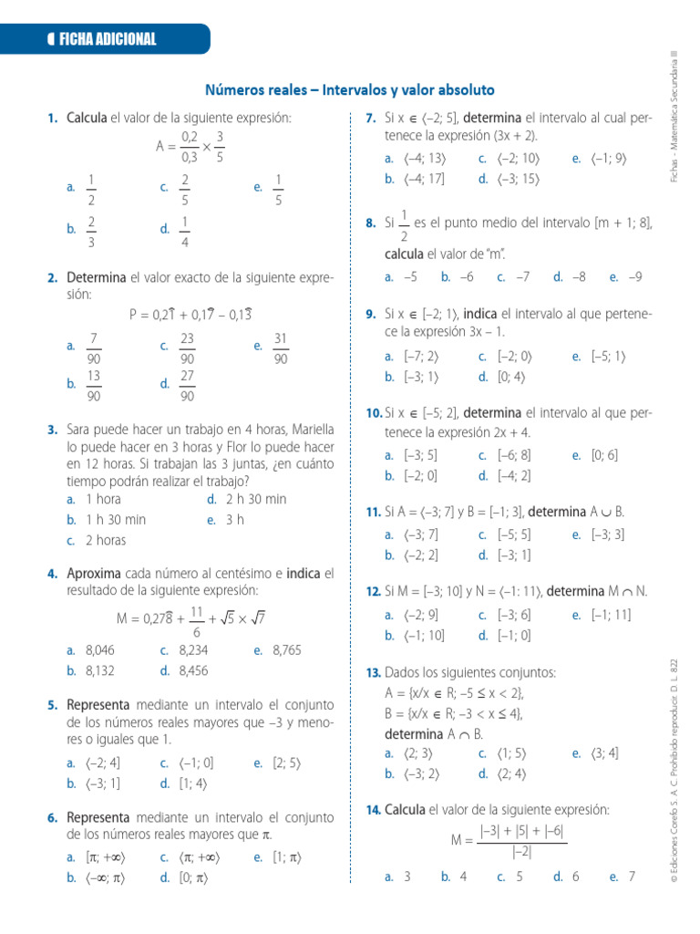 Intervalos y Valor Absoluto | PDF | Matemáticas