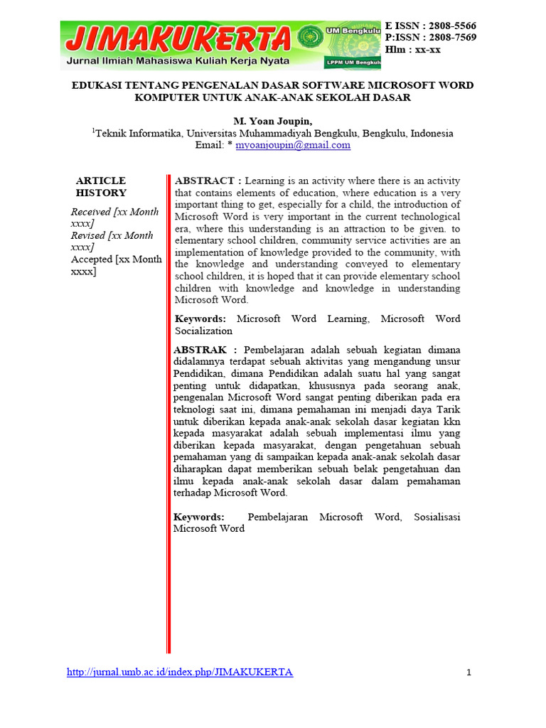 ARTIKEL M Yoan Joupin KKN | PDF | Computers