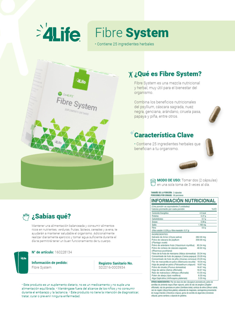 Colombia New Fibre System Flyer | PDF | Nutrición | Dieta y nutrición