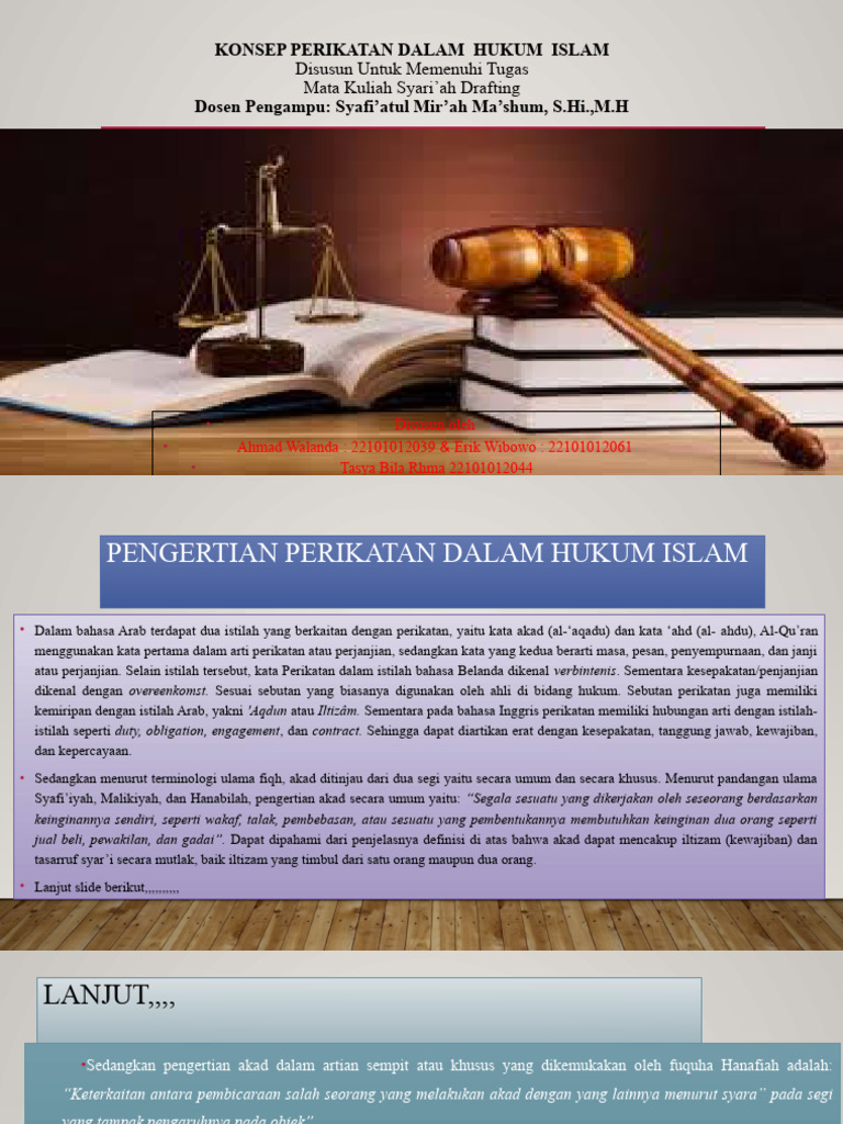 Konsep Perikatan Dalam Hukum Islam Ahmad | PDF