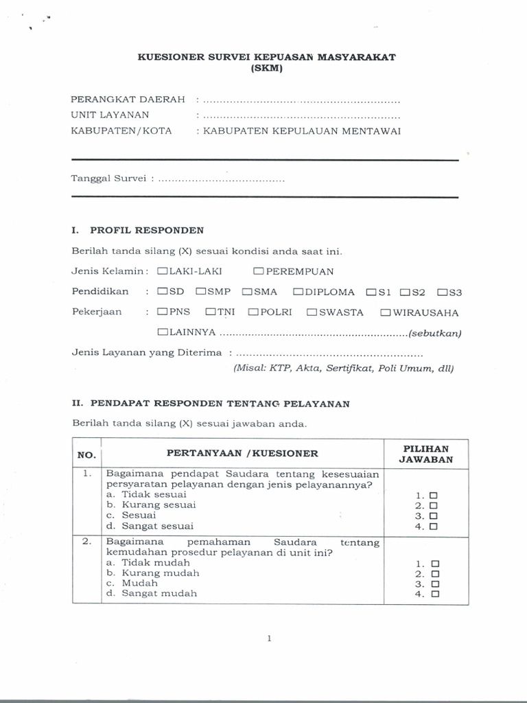 KUESIONER SKM - Removed | PDF