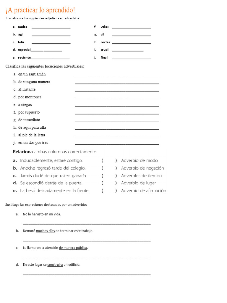 A Practicar Lo Aprendido | PDF