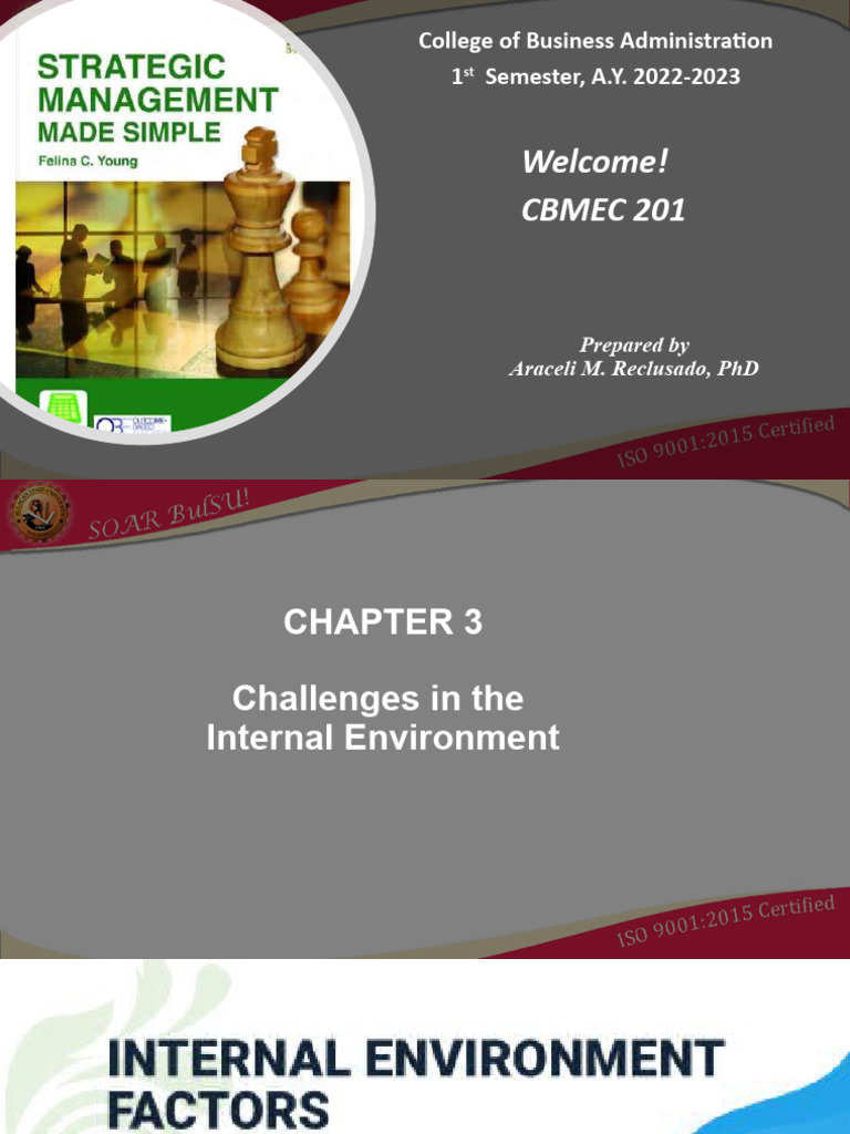 CHAPTER-3 Challenges in Internal Environment | PDF