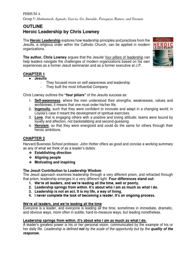 G5 Heroic Leadership OUTLINE | PDF