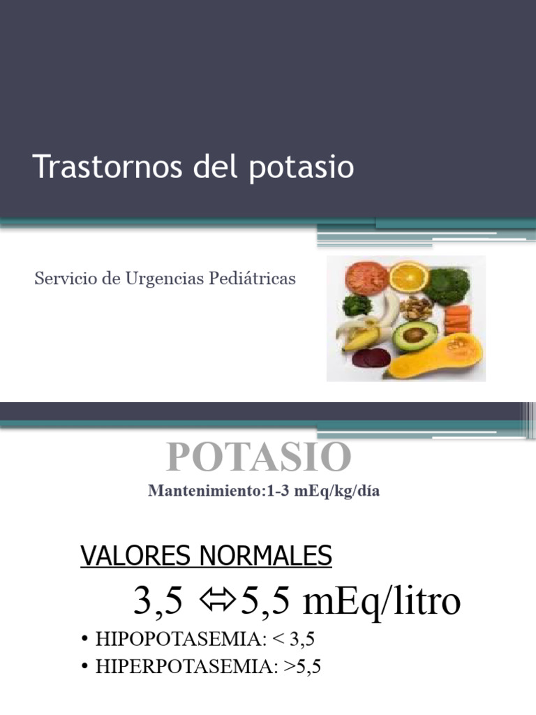 Clase 2 - Trastornos Del Potasio RR | PDF | Potasio | Química