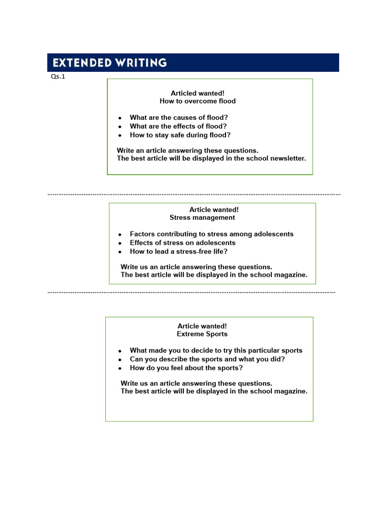 Extended Writing | PDF