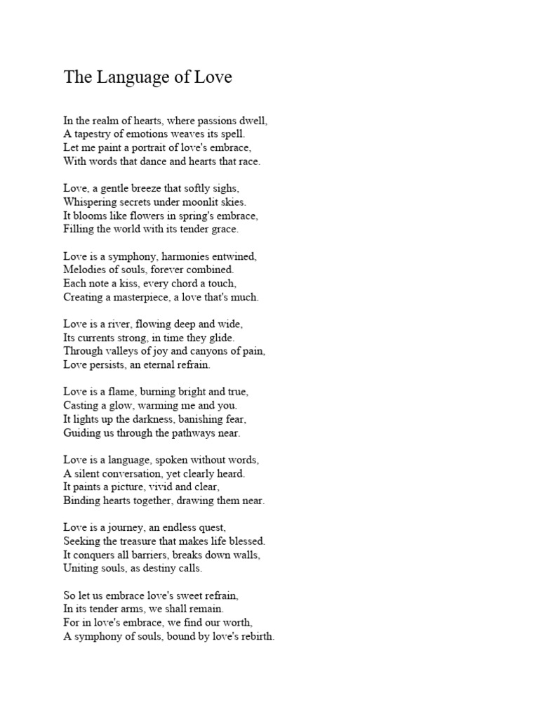 The Language of Love | PDF | Poetry