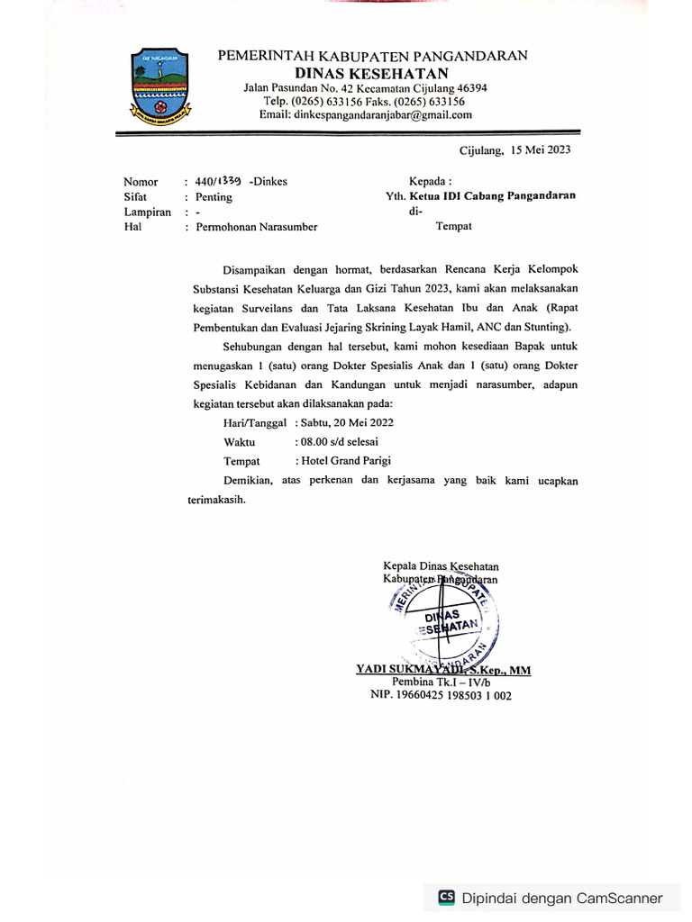 Permintaan Narsum Skrining | PDF