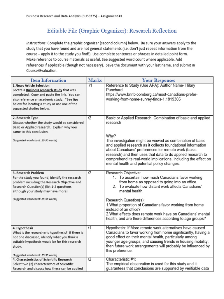 Assignment #1 Research Reflection - Graphic Organizer Assignment F23 | PDF Assignment #1 Research Reflection - Graphic Organizer Assignment F23 | PDF