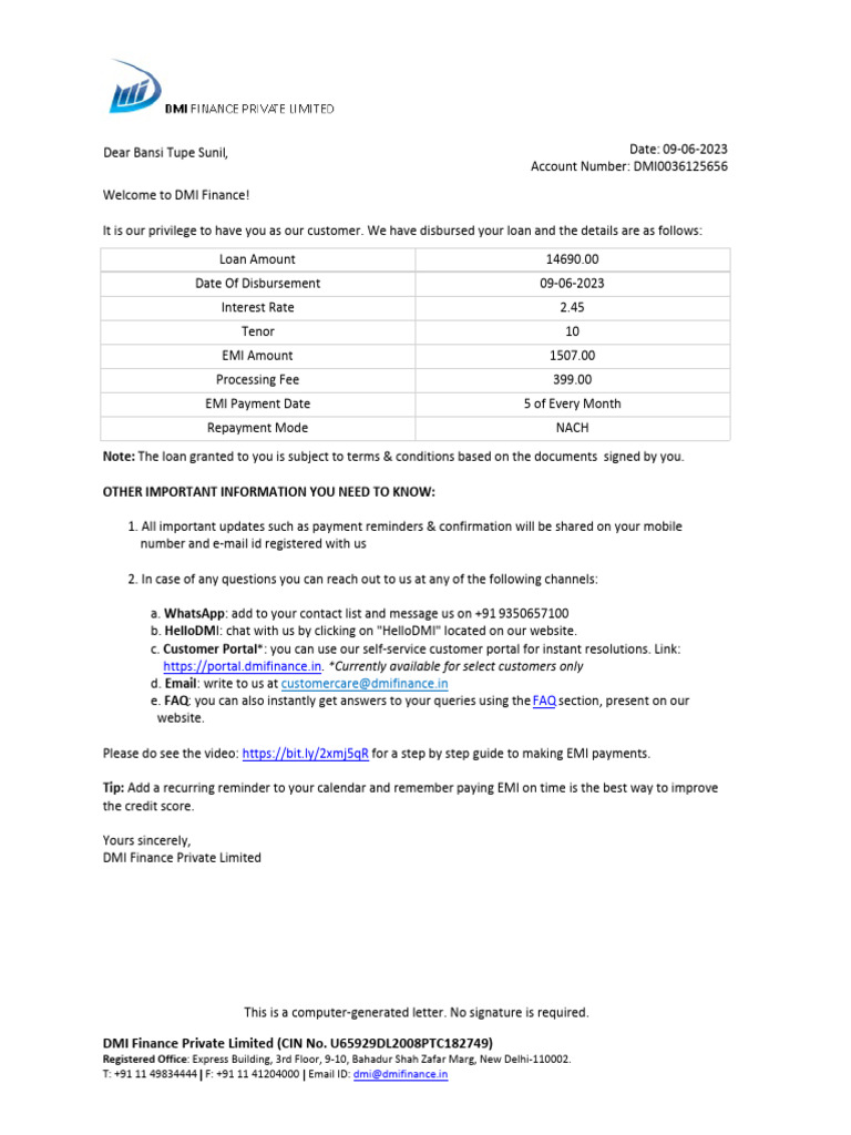 Welcome Letter | PDF | Interest | Service Industries