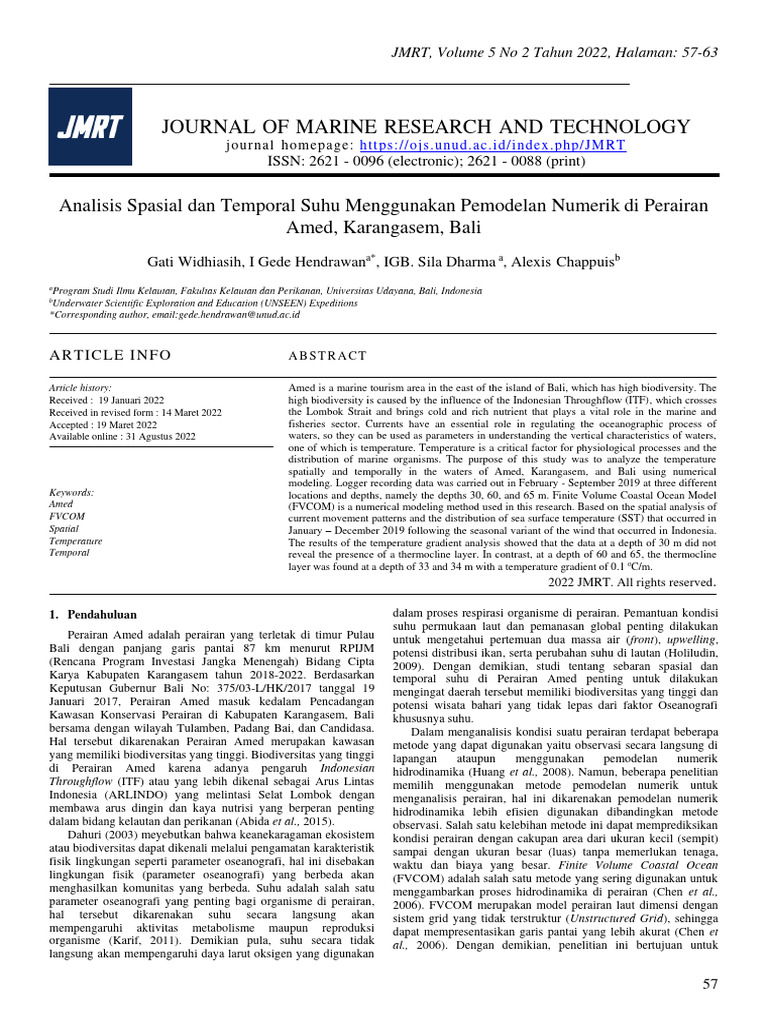 Journal OF Marine Research AND Technology | PDF | Oceanography | Physical Oceanography