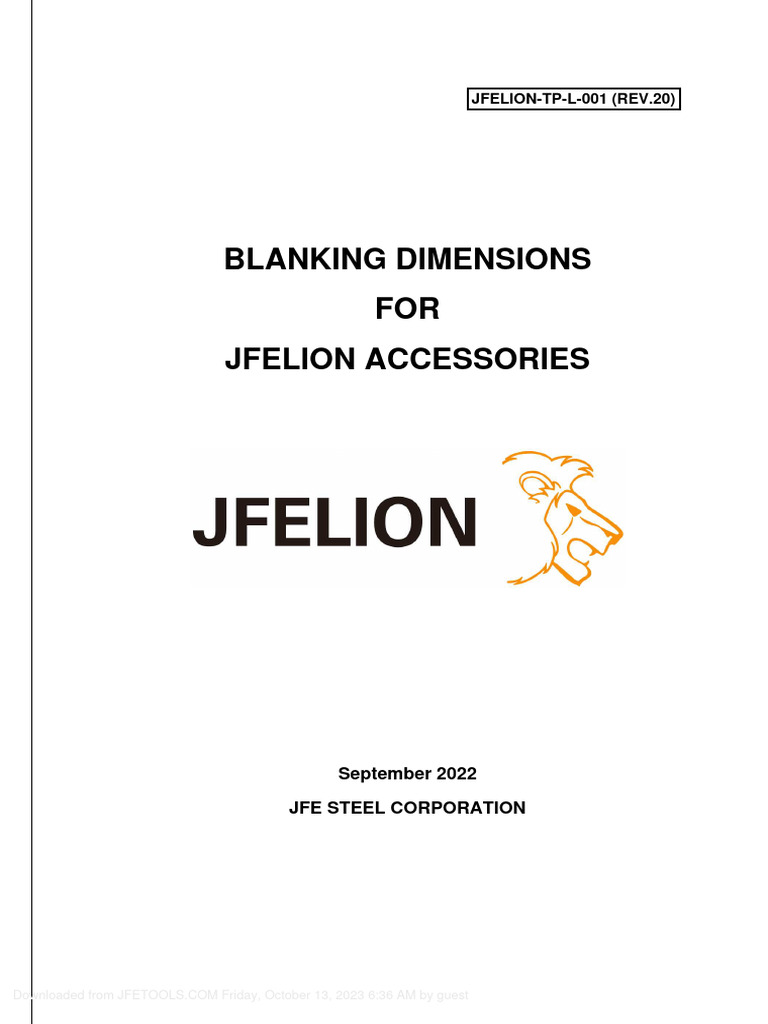 JFELION-TP-L-001 Blanking Dimensions For JFELION Accessories Rev20 ...