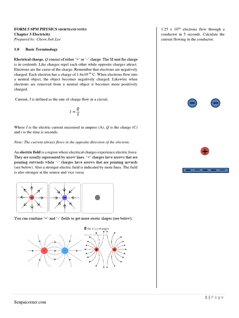FORM 5 Chapter 3 Electricity | PDF