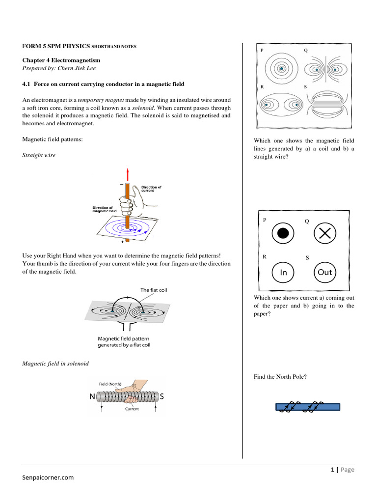 FORM 5 Chapter 4 Electromagnetism | PDF | Science & Mathematics