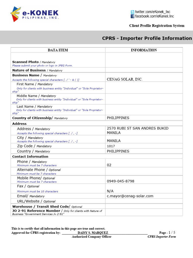 Importer-CPRS 1631229515 | PDF