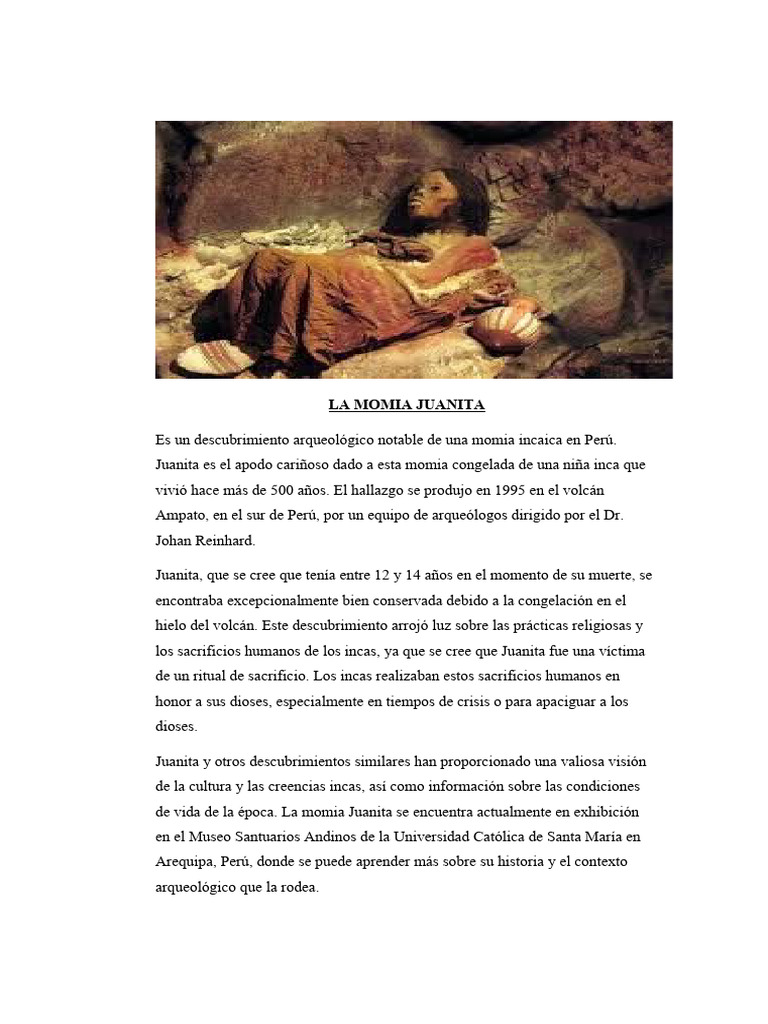 Historia de la momia Juanita en Perú | PDF | Civilización maya | Pirámide