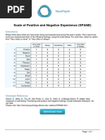 Panas Questionnaire Scale Positve Negative Affect | PDF | Emotions ...