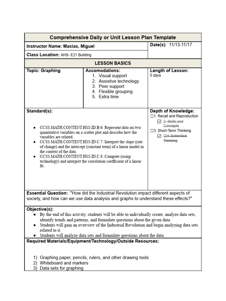 Udl Lesson Unit 2 | PDF | Data | Data Analysis