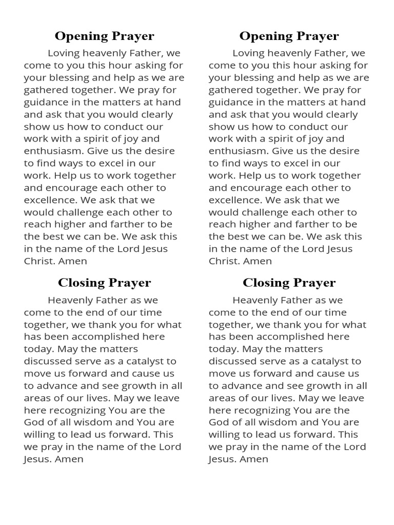 Opening Prayer | PDF