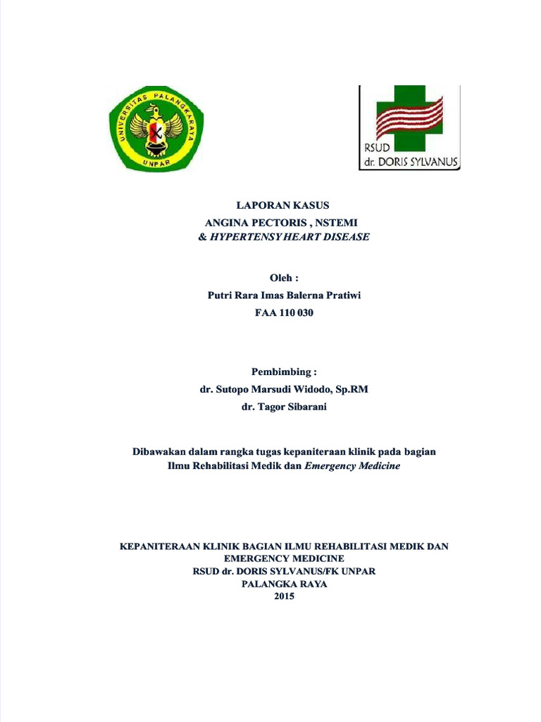 PDF Laporan Kasus Angina Pectoris Nstemi Uap - Compress | PDF