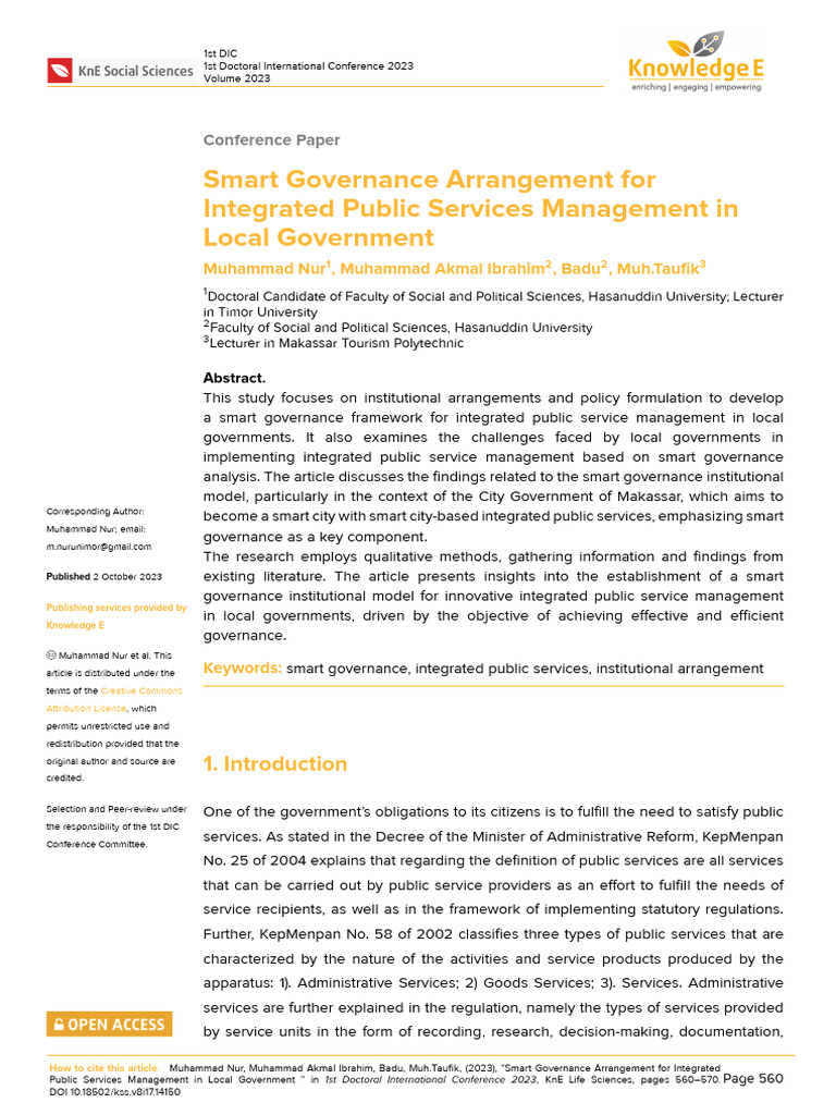 Smart Government | PDF | Governance | Innovation