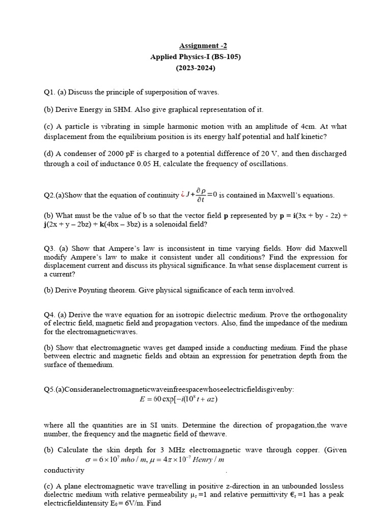 Assignment2 SEM1 (2023-2024) New | Download Free PDF | Waves ... Assignment2 SEM1 (2023-2024) New | Download Free PDF | Waves ...