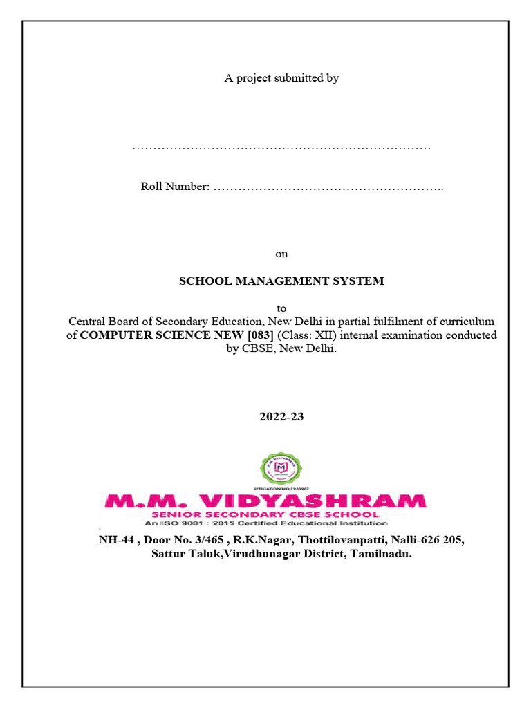 Projectpage School Management System | PDF | My Sql | Python ...